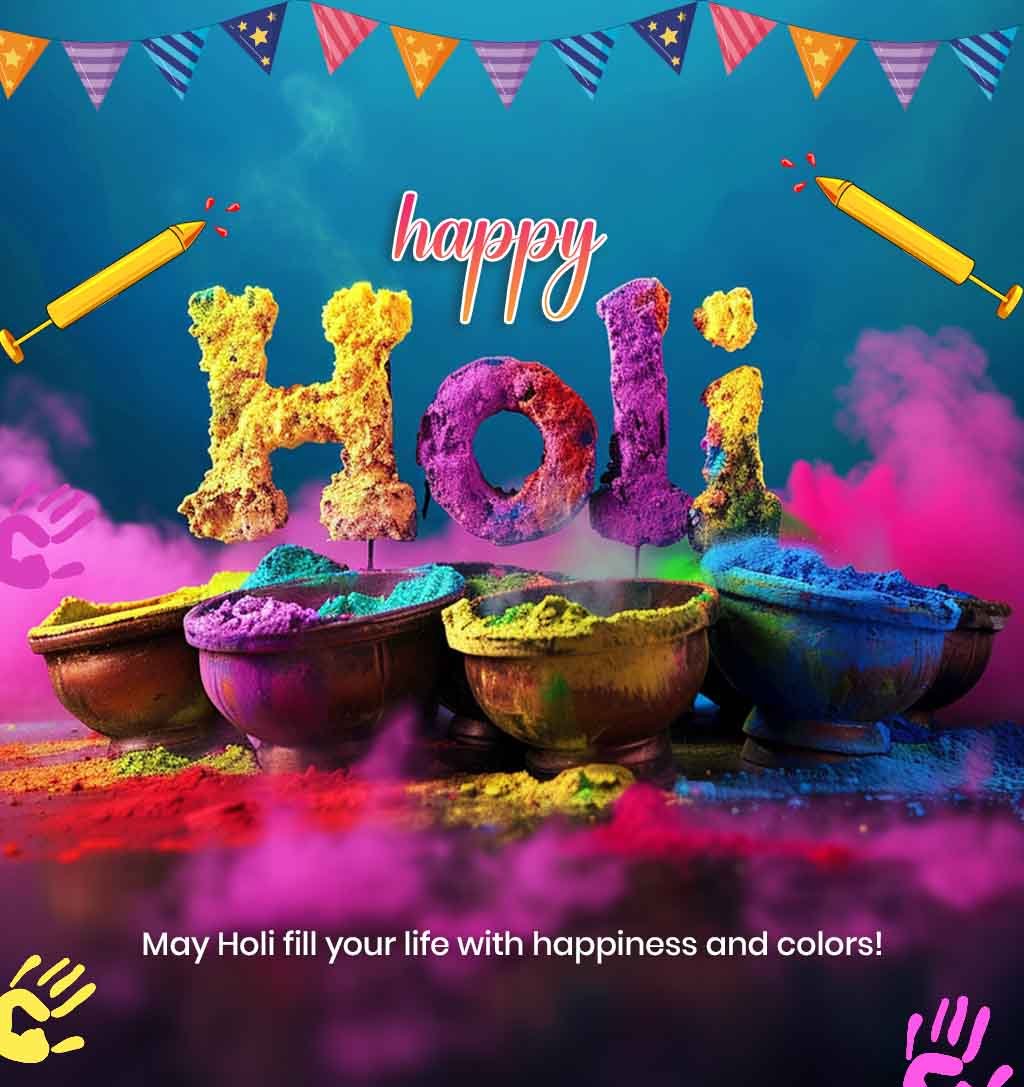 100+ Best Happy Holi Wishes In English 2025 | Hidden Mantra